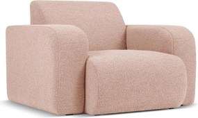 Růžové křeslo z textilie bouclé Molino – Micadoni Home