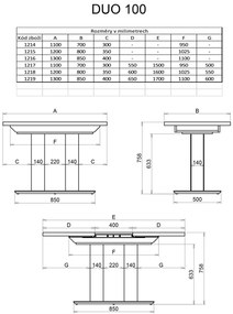Iktus Jídelní stůl DUO 100 Rozměr stolu: 120 x 80 cm