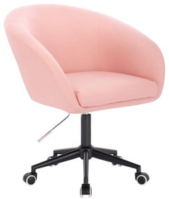 LuxuryForm Židle VENICE na černé podstavě s kolečky - růžová