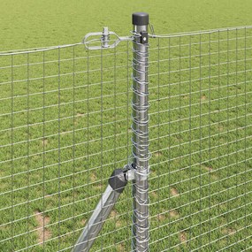 Zemní upevnění svařované drátěné ploty 10 x 1,2 m Stříbrná 3351578