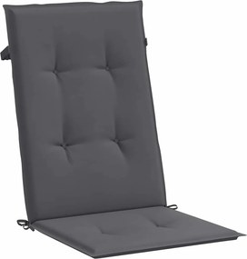 Podušky na židli vysoké opěradlo 6 ks antracitové 120x50x3 cm 314104