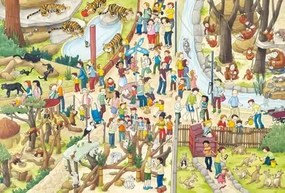 SCHMIDT Puzzle Zábava v Zoo / 3x48 dílků / 26,3 x 17,8 cm