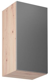 Horní kuchyňská skříňka LANGEN 40 cm; šedá / dub artisan