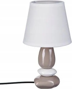 Stolní Lampa Luis Ceramicová béžová-bílá Bavlněná Stínidlo