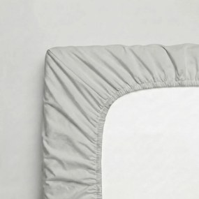 Kvalitex Saténové prostěradlo s gumou světle šedá, 90 x 200 cm
