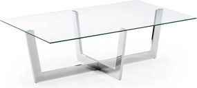 Konferenční stolek se skleněnou deskou ve stříbrné barvě 70x120 cm Plam – Kave Home