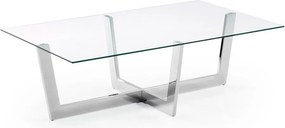 Konferenční stolek se skleněnou deskou ve stříbrné barvě 70x120 cm Plam – Kave Home