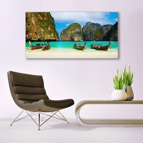 akrylový obraz Pláž Moře Hory Krajina 120x60 cm