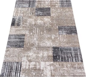 DY Hnědý koberec s geometrickým vzorem Panamero 24 Rozměr: 60x100 cm