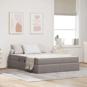 Postel s úložným prostorem a matrací Taupe 140 x 200 cm 3399667