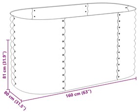 vidaXL Marketos Vyvýšený záhon 160 x 80 x 81 cm pozinkovaná ocel stříbrný