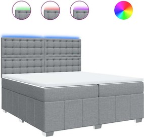 Box spring postel s matrací světle šedá 200 x 200 cm textil 3294089