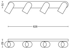 Philips 50584/30/PN - Bodové svítidlo MYLIVING PONGEE 4xGU10/5,5W/230V