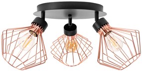 Toolight Trojitá kovová plafónová lampa APP536-3C Pink Gold