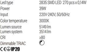 Světla a lustry REDO GROUP Redo Orbit 01-3836 LED kruhové světlo nad stůl 39W 3000K 60 cm bílé