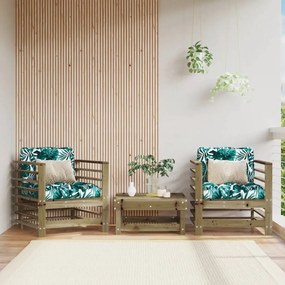 Zahradní židle s poduškami 2 ks impregnovaná borovice
