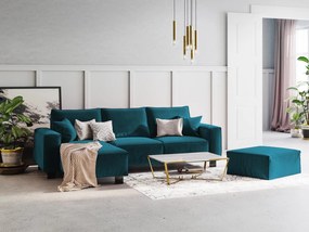 KOOKO HOME Rohová sametová pohovka Dolce levý roh