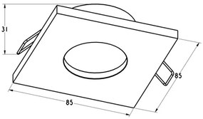Zuma Line ARGU10-032 - Podhledové svítidlo CHIPO DL 1xGU10/50W/230V IP54 černá