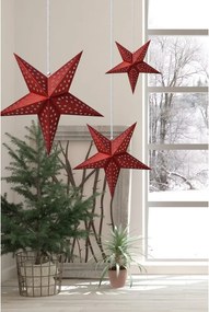 Červená závěsná vánoční papírová hvězda L - 60*12*60 cm