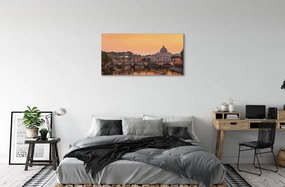 Obrazy na plátně řeka Řím Sunset mosty budovy 120x60 cm