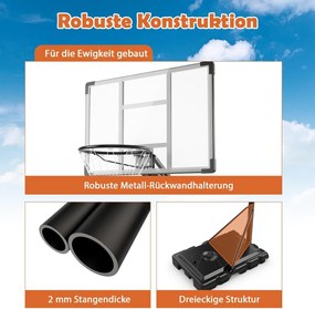 Costway Venkovní basketbalový koš 135/143-305 cm Výškově nastavitelný