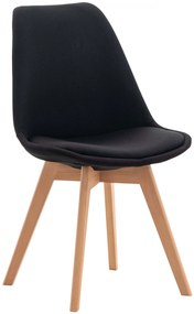 Židle Linares ~ látka, dřevěné nohy natura - Černá