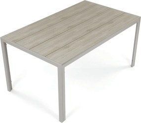 Zahradní stůl AZT-S1215 CRM, kov, polywood, béžová (150 x 89,5) cm