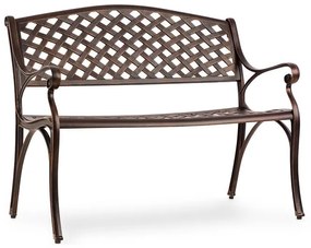 Pozzilli AN, zahradní lavička, litý hliník, odolná vůči počasí, starožitná měď