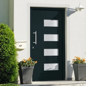Vchodové dveře hliník a PVC antracitové 100 x 200 cm 3056827
