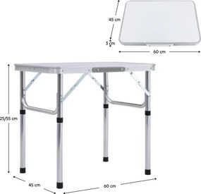 Kondela Skládací kempingový stůl, 60 cm, hliník/MDF, KEPI TYP 2