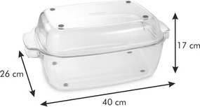 TESCOMA Pekáč s poklopem GrandCHEF 40 x 26 cm, skleněný