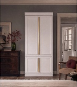 Světle šedá šatní skříň z borovicového dřeva 110x215x44 cm Organize – WOOOD