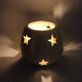 Svícen na čajové svíčky 9,4 × 9,4 × 7,7 cm, bílá, keramický