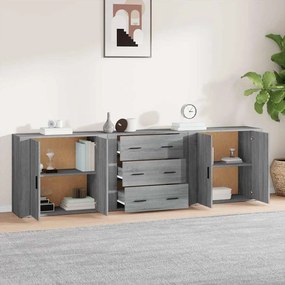 Příborníky 3 ks šedé sonoma kompozitní dřevo 3185405