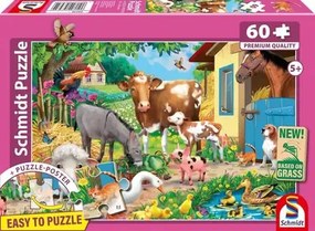 SCHMIDT Puzzle Zvířata na farmě / 60 dílků / 36,1 x 24,3 cm