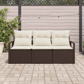 Set pohovek 3 ks Hnědá polyratan 3346238
