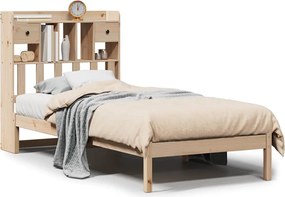 Postel s knihovnou bez matrace 90 x 190 cm masivní borovice 3321612