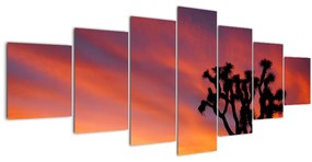 Obraz západu slunce nad siluetou stromu (210x100 cm)