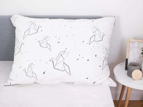 MK Lůžkoviny Bavlněný povlak na polštář Renforcé 70 x 90 cm - Birds origami