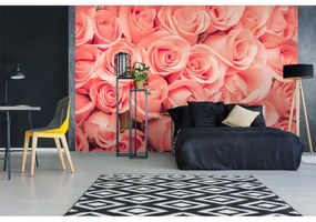 DIMEX | Samolepicí vliesová fototapeta na zeď Růže MA-5-0133 | 375 x 250 cm | růžová