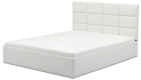 Čalouněná postel TORES II s pěnovou matrací rozměr 140x200 cm - Eko-kůže Bílá eko-kůže