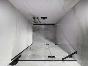 Mexen, Mexen Lunar pravé otočné sprchové dveře 95 cm, transparentní, pistolový kov - 834-095-000-95-00-P