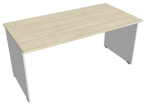 Stůl pracovní rovný 160 cm - Hobis Gate GS 1600 Dekor stolové desky: akát, Dekor lamino podnože: bílá