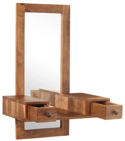 Kosmetické zrcadlo se 2 zásuvkami masivní sheeshamové dřevo - Default Title