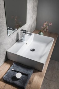 GSI KUBE X keramické umyvadlo 60 x 47 cm rektifikovaná verze s přepadem Extra Glaze bílá 94319111