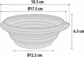 Flamingo Cestovní miska silikonová šedá 1000 ml