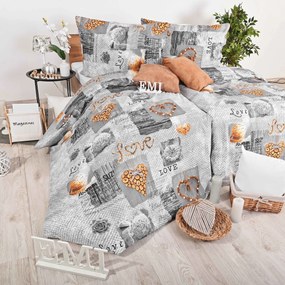Povlečení bavlněné Zaos šedé: Standardní set jednolůžko obsahuje 1x 200x140 + 1x 90x70