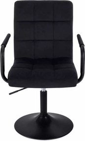 LuxuryForm DESIGN Otočná židle VERONA BLACK VELUR na černém talíři - černá