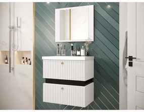 Koupelnový nábytek Syliko VI, Sifon k umyvadlu: ne, Umyvadlo: ne, Barva: bílá / bílá + černá