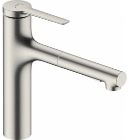 Hansgrohe Zesis M33 - Páková kuchyňská baterie 160, vytahovací sprška, 2jet, sBox, vzhled nerezu 74823800